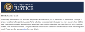 EOIR Launches Respondent Access Portal – New York Visa Lawyer